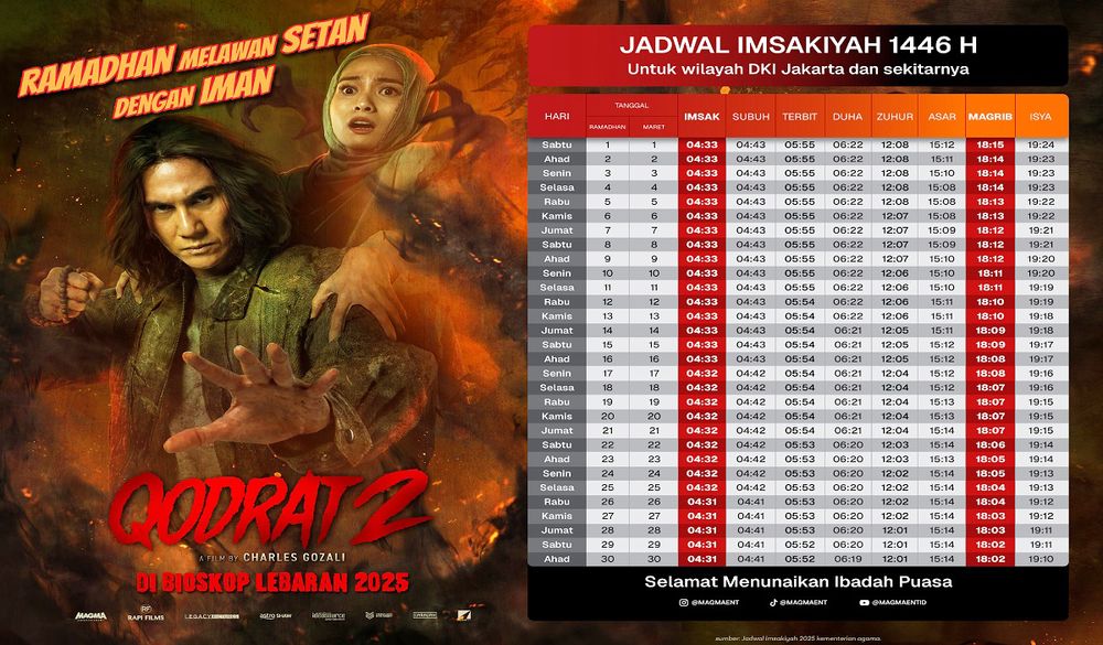Qodrat 2 Hadirkan Jadwal Imsakiyah 2025 Jelang Ramadan